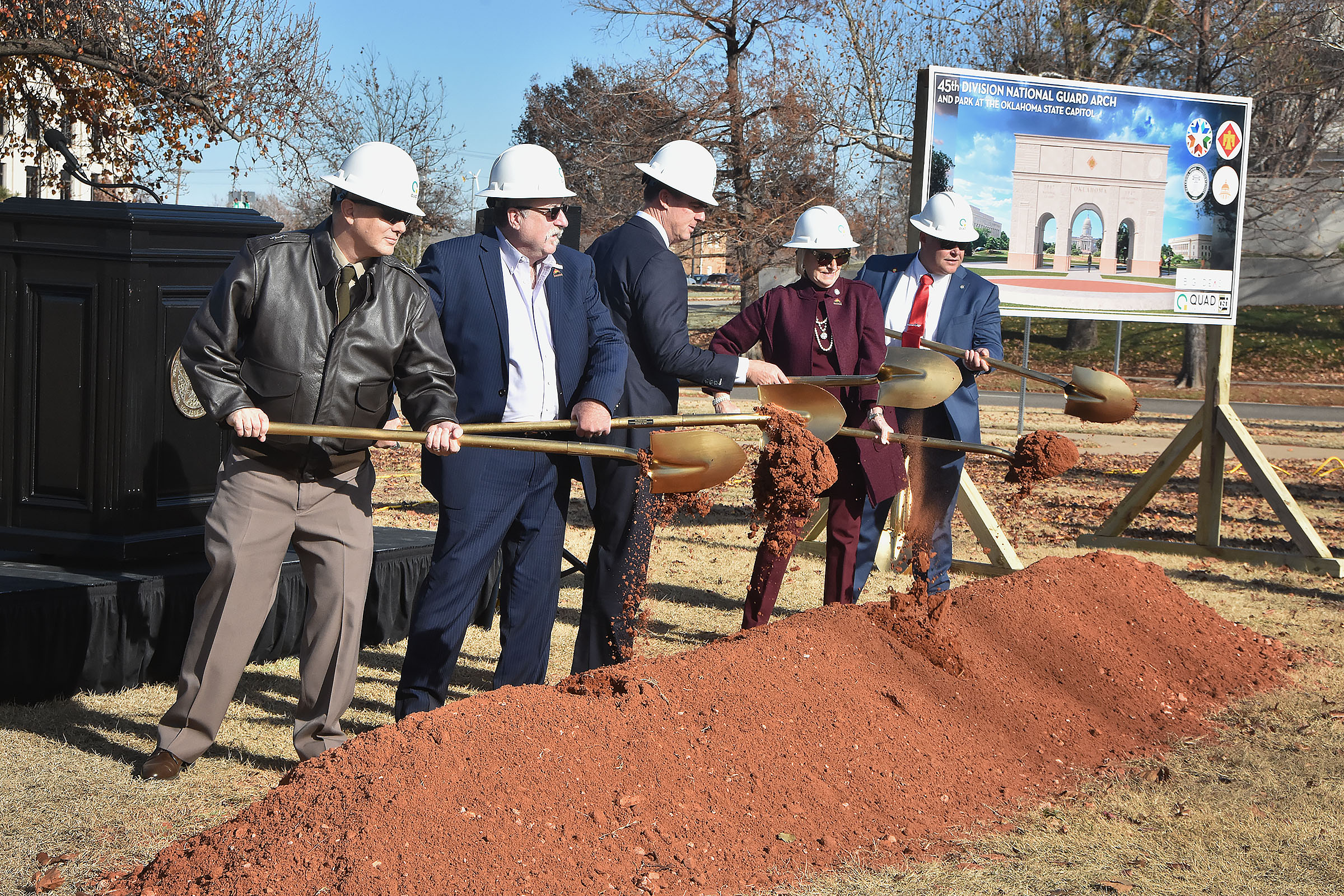 Oklahoma breaks ground on National Guard monument - Groundbreaking at ...