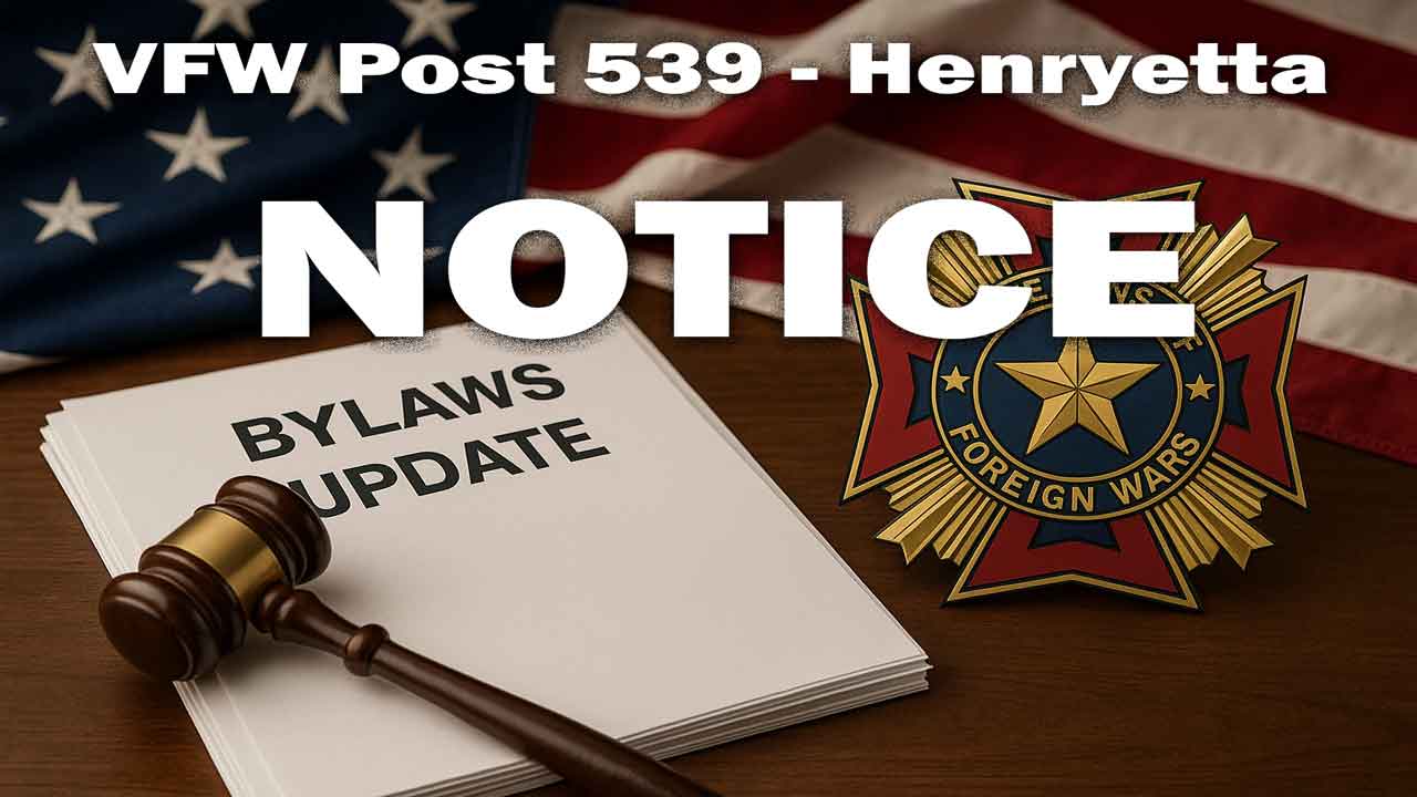 VFW Post 539 bylaws update.